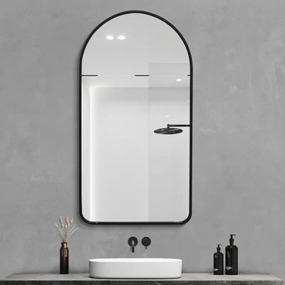 China Wall Mounted Metal Frame Arch Bathroom Mirror Decorative Dressing Mirror For Bedroom for sale