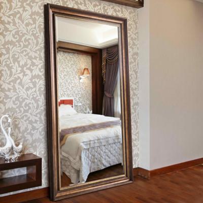 China Luxury Golden PS Frame Baroque Style Floor Mirror Full Length For Entryway for sale