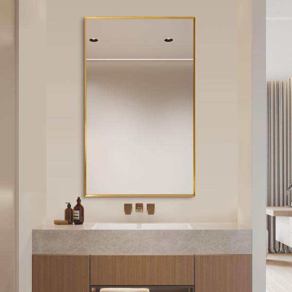 Quality Square Aluminum Alloy Framed Waterproof Bathroom Makeup Mirror Without Light for sale