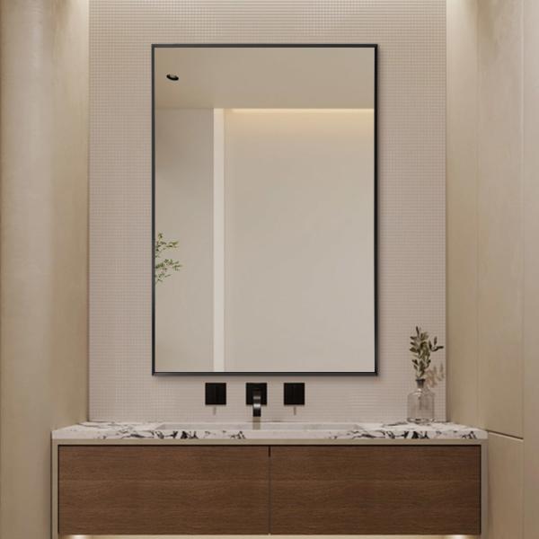 Quality Square Aluminum Alloy Framed Waterproof Bathroom Makeup Mirror Without Light for sale