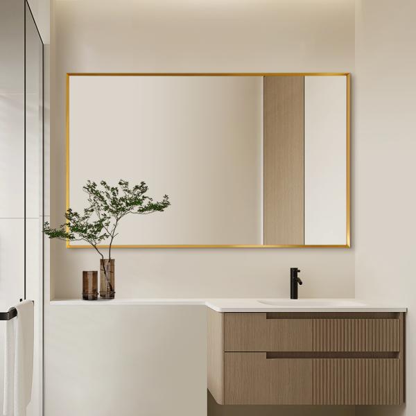Quality Square Aluminum Alloy Framed Waterproof Bathroom Makeup Mirror Without Light for sale