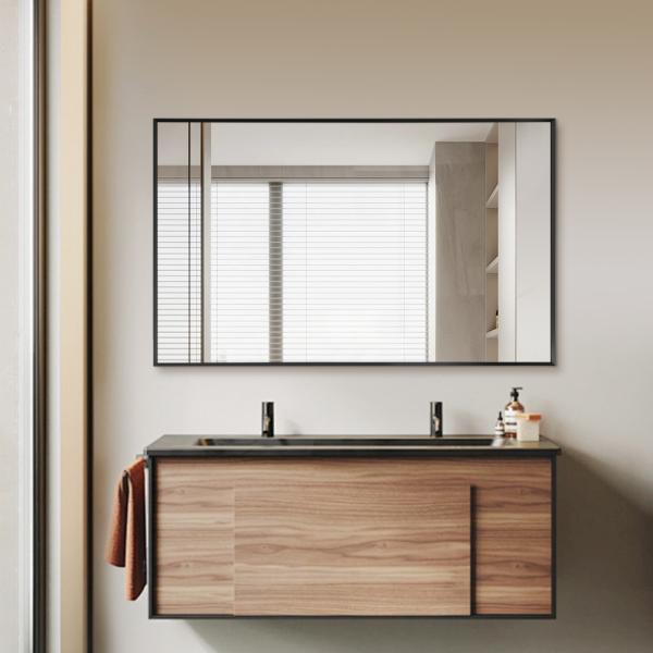 Quality Square Aluminum Alloy Framed Waterproof Bathroom Makeup Mirror Without Light for sale