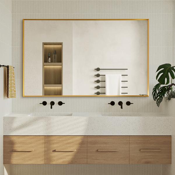 Quality Square Aluminum Alloy Framed Waterproof Bathroom Makeup Mirror Without Light for sale