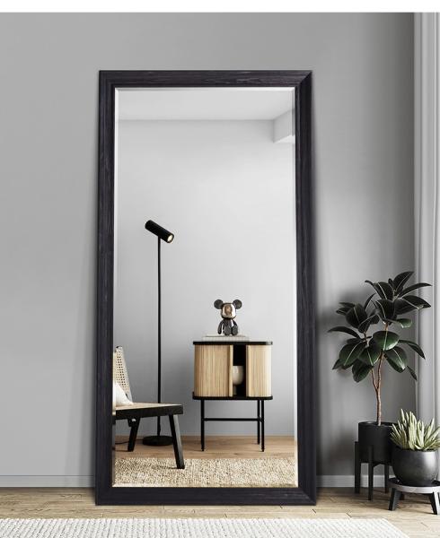 Quality Rectangle Solid Wood Frame Mirror Full Length Dressing Mirror Without Light for sale