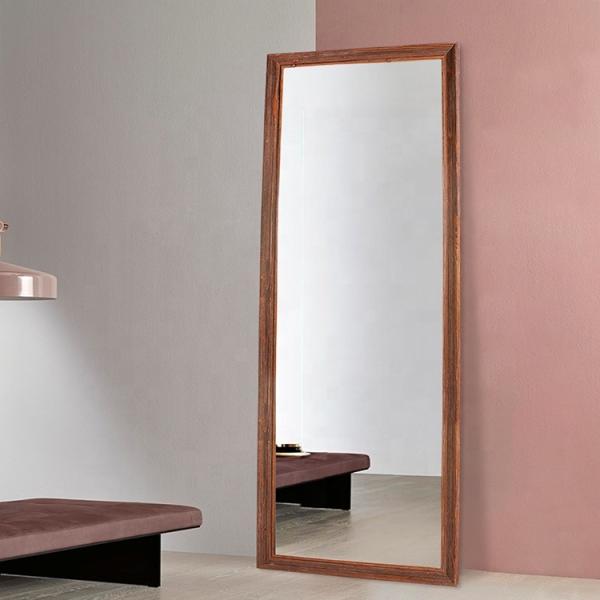 Quality Rectangle Solid Wood Frame Mirror Full Length Dressing Mirror Without Light for sale