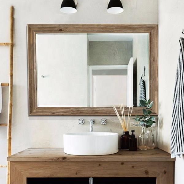 Quality Rectangle Solid Wood Frame Mirror Full Length Dressing Mirror Without Light for sale