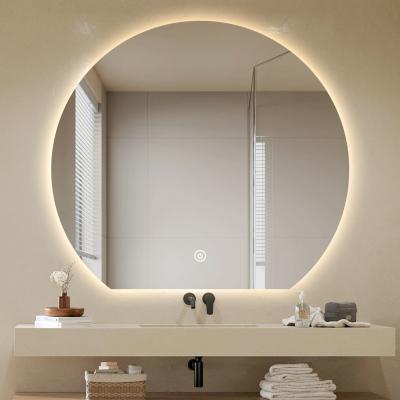 China Waterproof Half Circle Backlit Mirror , Modern LED Bathroom Mirror Wall Mounted for sale