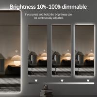 China Explosion Proof Frameless LED Bathroom Mirror 800x1800mm 3 Color Adjustable Lights for sale