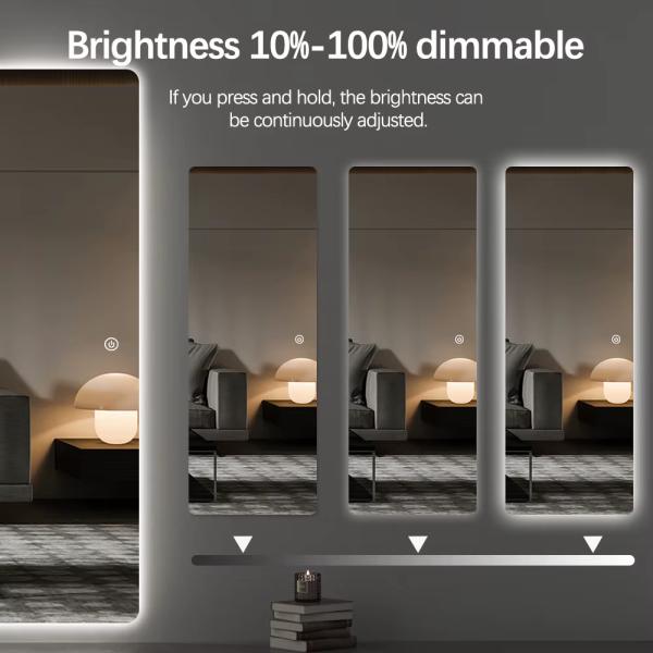 Quality xplosion Proof Frameless Backlit Bathroom Mirror Full Length Rectangle LED for sale