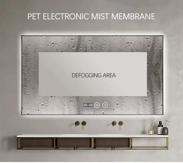 Quality Rectangle Smart Ultra Slim LED Bathroom Mirror With Bluetooth Speaker for sale