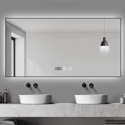 China Rectangle Smart Ultra Slim LED Bathroom Mirror With Bluetooth Speaker for sale