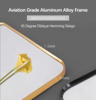 China Smart LED Backlit Vanity Mirror 45° Slanted Aluminum Frame Touchless Hand Sensor 600x800mm for sale