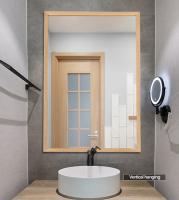 China New Zealand Pine Solid Wood Rectangular Mirror Without Light Full Length for sale