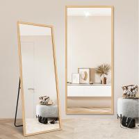 China New Zealand Pine Solid Wood Rectangular Mirror Without Light Full Length for sale