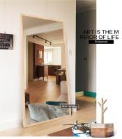 China New Zealand Pine Solid Wood Rectangular Mirror Without Light Full Length for sale