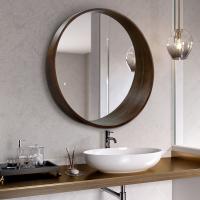 China Solid Wood Framed Mirror 23.63 in 31.50 in HD Silver Explosion Proof Wall Mounted Home for sale