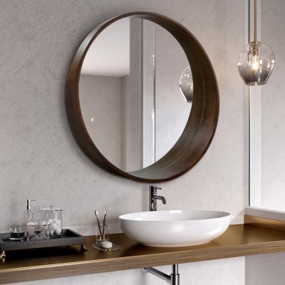 China Solid Wood Framed Mirror HD Silver Explosion Proof Wall Mounted Framed Mirror For Home for sale