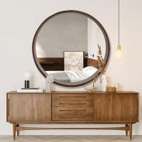 China Solid Wood Framed Mirror 23.63 in 31.50 in HD Silver Explosion Proof Wall Mounted Home for sale