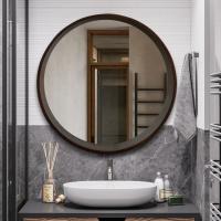 China Solid Wood Framed Mirror 23.63 in 31.50 in HD Silver Explosion Proof Wall Mounted Home for sale