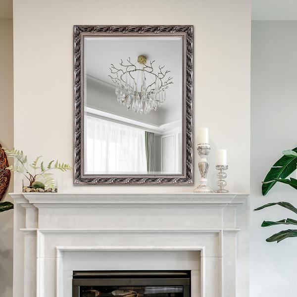 Quality Silver LED Framed Mirror Anti Explosion Wall Mounted Decorative Mirror 4mm 5mm for sale