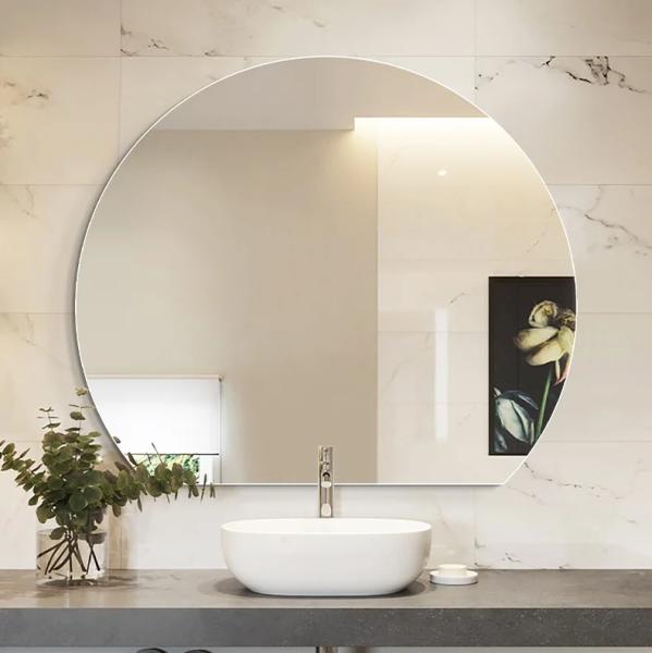 Quality Semi Circular LED Frameless Mirror Special Shaped Makeup Wall Mounted Frameless for sale