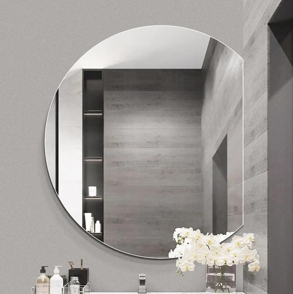 Quality Semi Circular LED Frameless Mirror Special Shaped Makeup Wall Mounted Frameless for sale