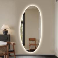 Quality Minimalist Frameless Commercial Mirrors Irregular LED Mirror For Hotel Bathroom for sale