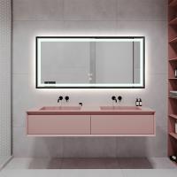 Quality LED Illuminated Minimalist Bathroom Mirror Framed Frosted Edge Bathroom Mirror for sale
