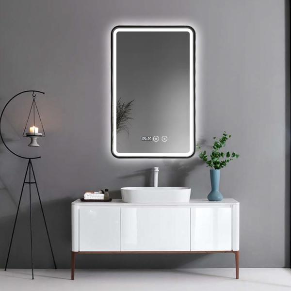 Quality IP44 IP66 Rectangle Bathroom Mirror Smart Defogger LED Mirror With Aluminum Frame for sale
