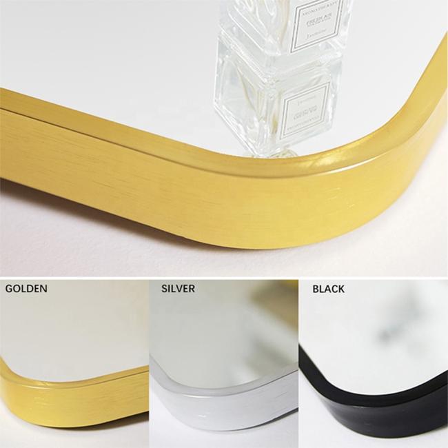 Close-up of LED mirror edge and frame details