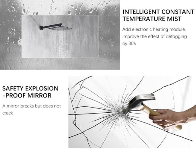 LED mirror side profile showing thickness and construction