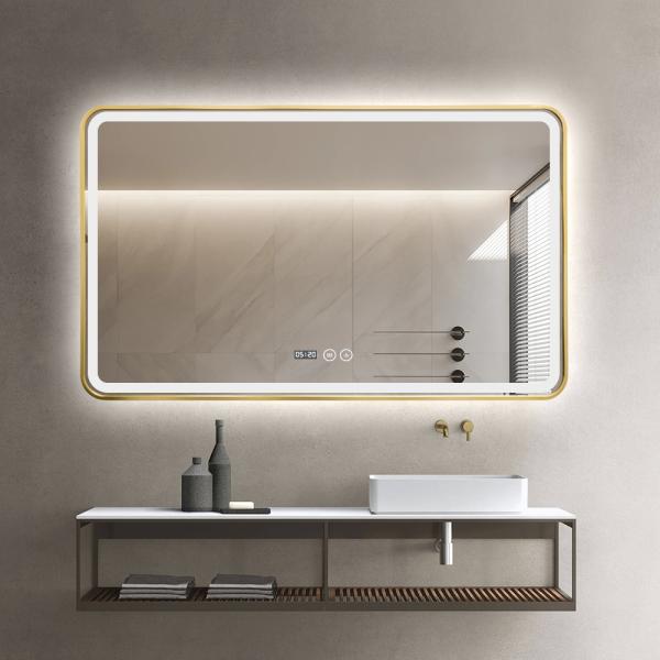 Quality IP44 IP66 Rectangle Bathroom Mirror Smart Defogger LED Mirror With Aluminum for sale