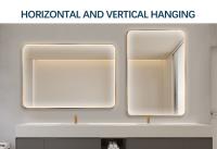 China Custom Size Antifog Rectangle Bathroom Mirror with Front LED Light 3000K-6000K Dimming for sale
