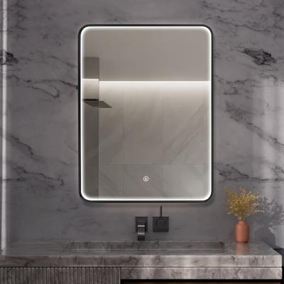 China Antifog Rectangle Bathroom Mirror Waterproof With Front Led Light for sale