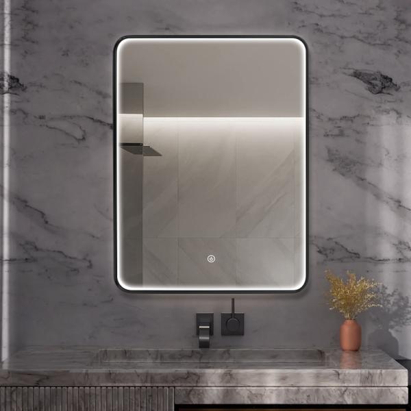 Quality Antifog Rectangle Bathroom Mirror Waterproof With Front Led Light for sale