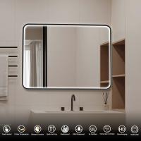 China Custom Size Antifog Rectangle Bathroom Mirror with Front LED Light 3000K-6000K Dimming for sale