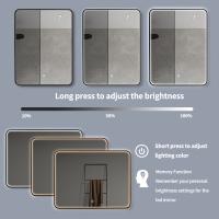 China Custom Size Antifog Rectangle Bathroom Mirror with Front LED Light 3000K-6000K Dimming for sale