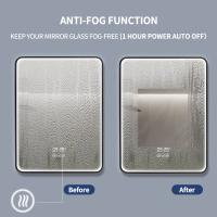 China Custom Size Antifog Rectangle Bathroom Mirror with Front LED Light 3000K-6000K Dimming for sale