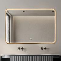 China Custom Size Antifog Rectangle Bathroom Mirror with Front LED Light 3000K-6000K Dimming for sale