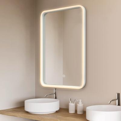 China Modern Front Lighted Vanity Mirrors , Rectangle LED Wall Bathroom Mirror for sale