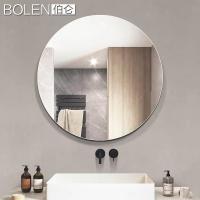 Quality Classic Large Round Frameless Wall Mirror 5mm Copper Free HD Glass Pencil Edge for sale