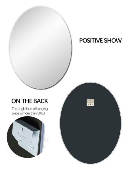 Quality Classic Elliptical Oval Frameless Wall Bathroom Mirror With Polished Pencil Edge for sale