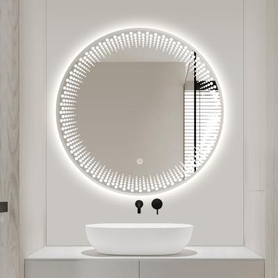 China Commercial Round LED Backlit Mirror Customized Irregular Hotel Vanity Mirror for sale