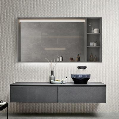 China Solid Wood Bathroom Mirror Cabinet , Mirror Jewelry Cabinet With LED Light for sale