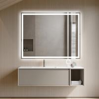 China Hotel Antifog Dimmable Bathroom Wall Mirror with LED Light 110-240V for sale