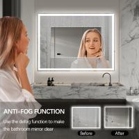 China Hotel Antifog Dimmable Bathroom Wall Mirror with LED Light 110-240V for sale