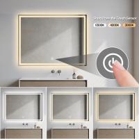 China Hotel Antifog Dimmable Bathroom Wall Mirror with LED Light 110-240V for sale
