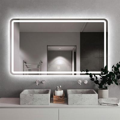 China Optional Horizontal Or Vertical Wall Mount Bathroom Illuminated Mirror With Led Light for sale