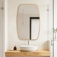China Irregular Rectangle Metal Aluminum Frame Bathroom Wall Mirror 60x80cm Custom Size for sale