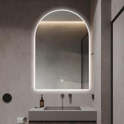 China Arch Contemporary LED Bathroom Mirror with Anti-Fog Technology Smart Lighting and Premium Finish for sale